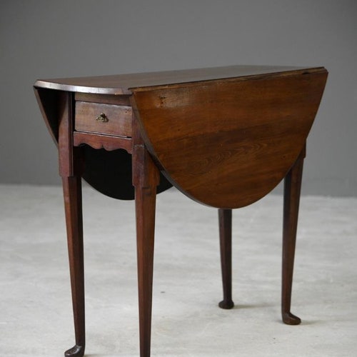 English Antique Oak Small Drop Leaf Table Living Room - Etsy