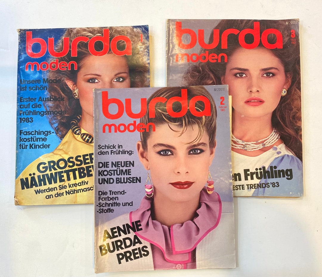 Burda Moden Magazines Jan Feb Mar 1983 With Patterns in German Lot of Three - Etsy