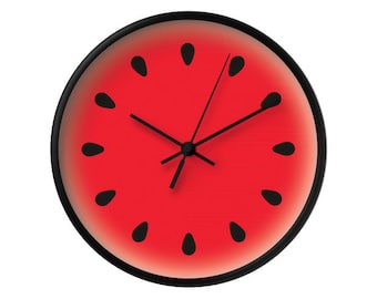 Red Kitchen Clock - Etsy