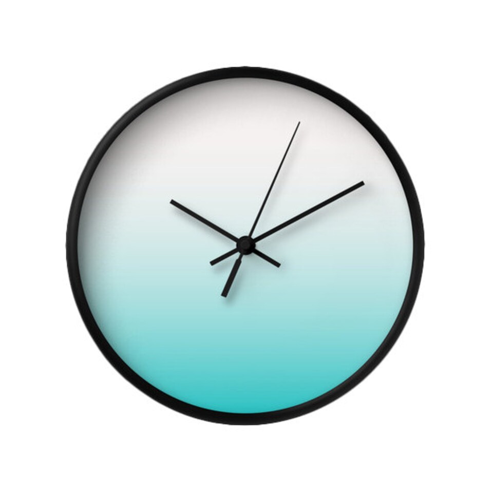 Teal gradient wall clock Housewarming gift Teal clock Teal wall clock ...