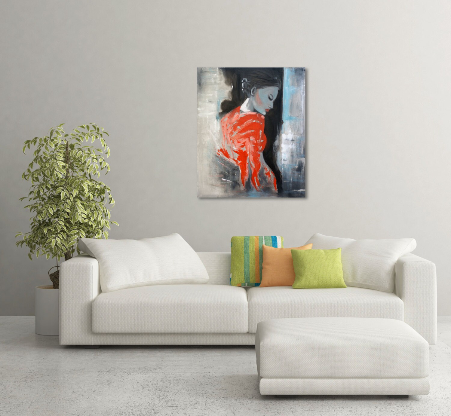 Original Oil Portrait painting Woman Body Modern Art Figure | Etsy