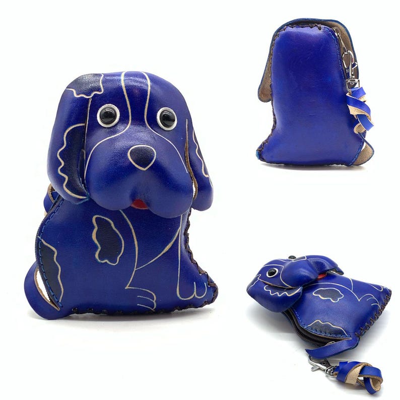 Vintage Genuine Leather 3D Dog Animal Dachshund Coin Purse With ...