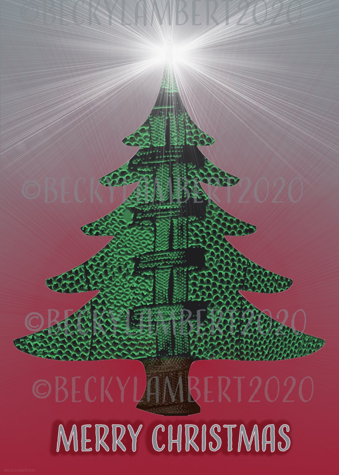 University of Alabama Football Christmas Tree Card, College Colors ...