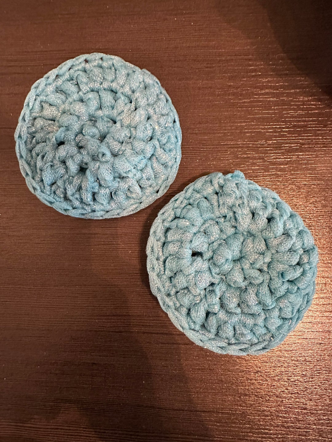 Dish/pot Scrubbers Lite Blue Glittery Color. Set of 2 - Etsy