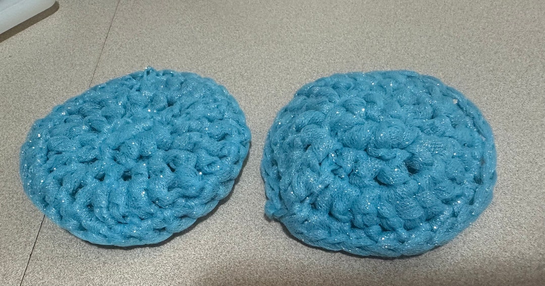 Dish/pot Scrubbers Lite Blue Glittery Color. Set of 2 - Etsy
