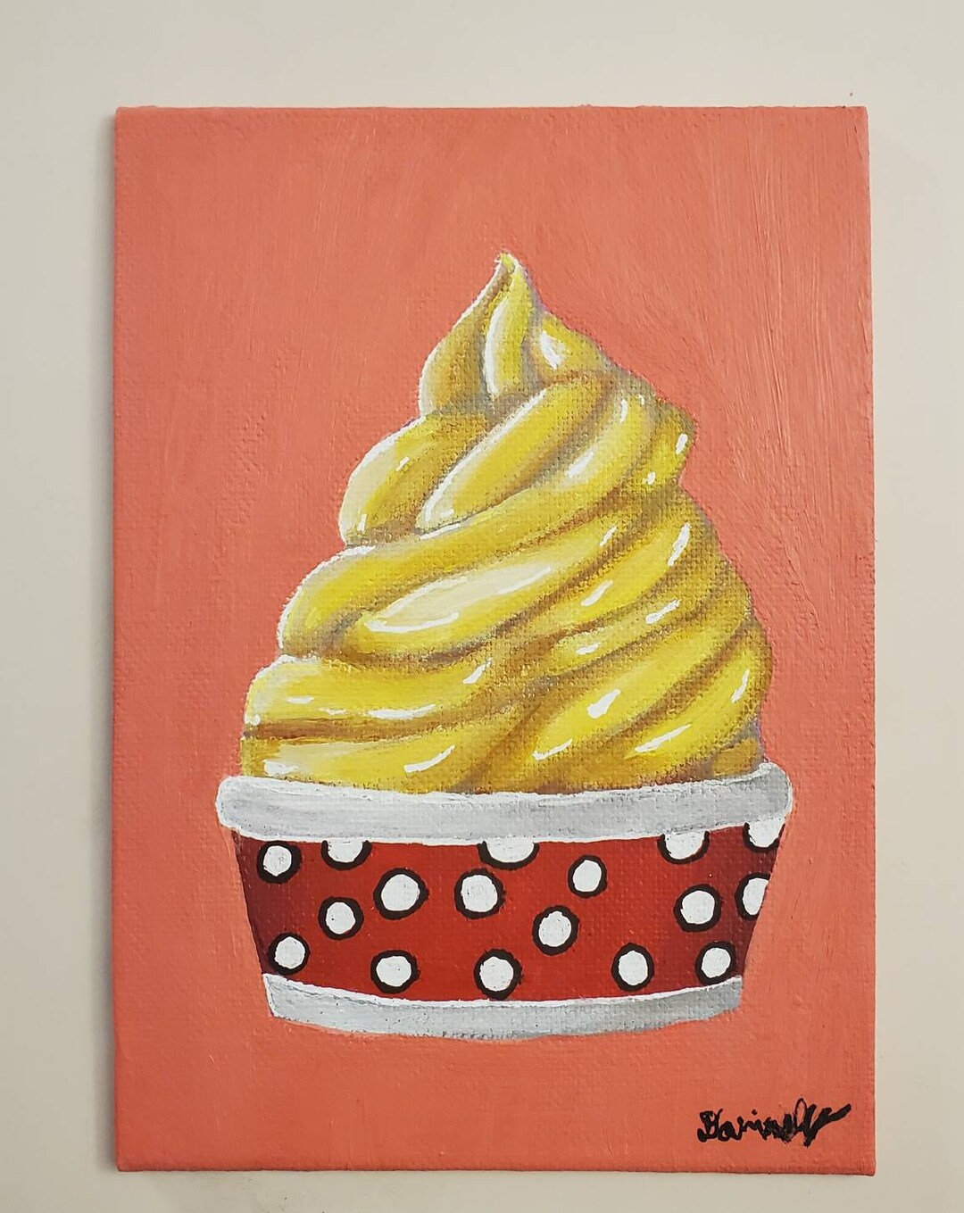 Dole Whip 5x7in Acrylic Painting - Etsy