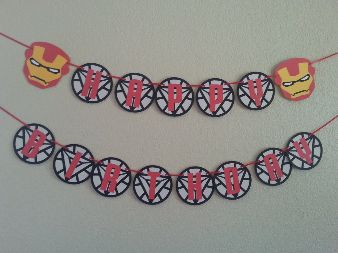 Iron Man Happy Birthday Banner. Can Be Personalized With Name and Age ...