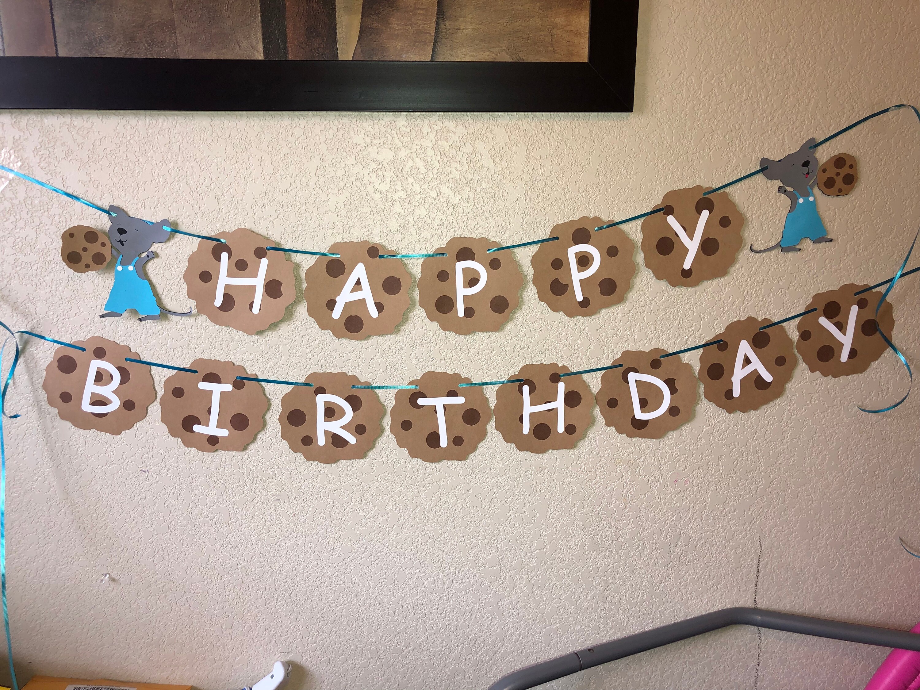 Cookie Mouse Happy Birthday Banner Can Be Personalized - Etsy
