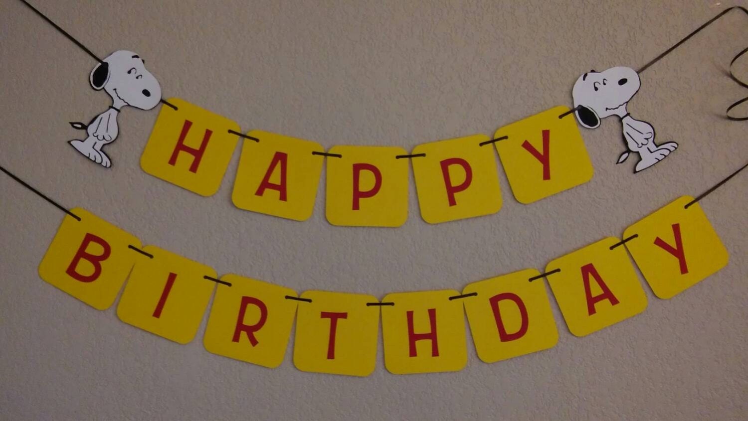 Banner de feliz cumpleaños de Snoopy Dog. Se pueden | Etsy México
