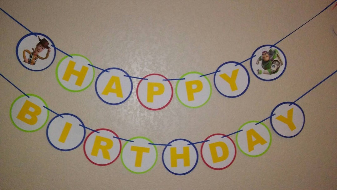 Toy Story Happy Birthday Banner. Woody and Buzzlight Happy Birthday ...