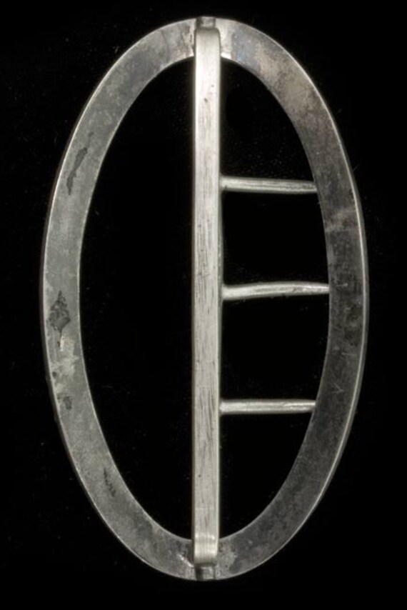 Victorian sterling silver buckle with Persian turquoi… - Gem