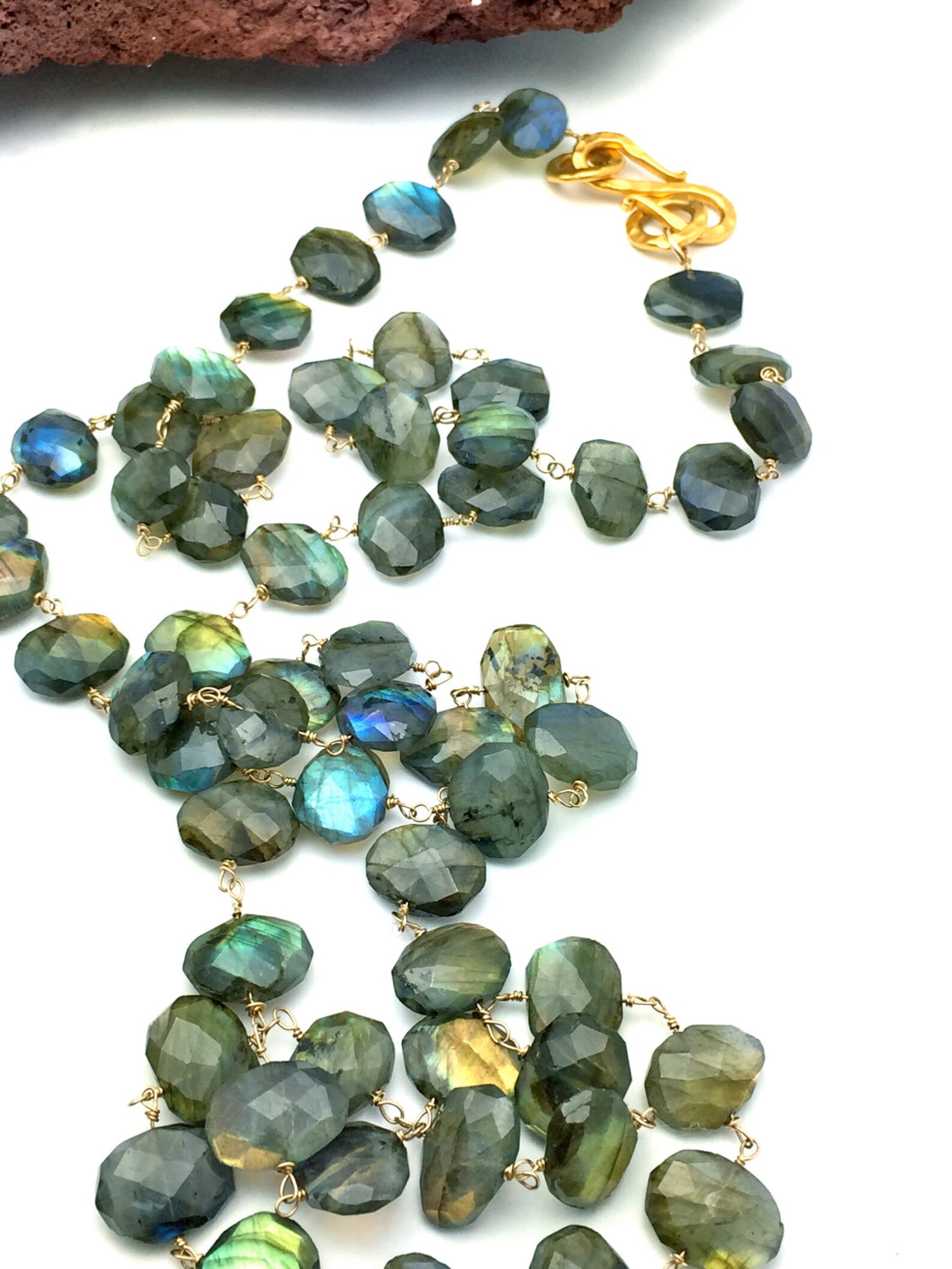 Flashy Labradorite Necklace, Long Labradorite Necklace,iridescent ...