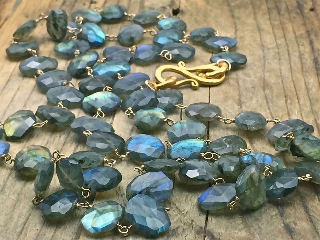 Flashy Labradorite Necklace, Long Labradorite Necklace,iridescent ...