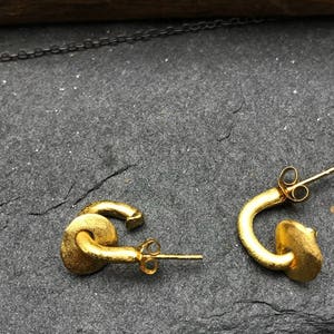 Rustic Gold,stud Earrings,minimalist Jewelry,rustic Earrings ...