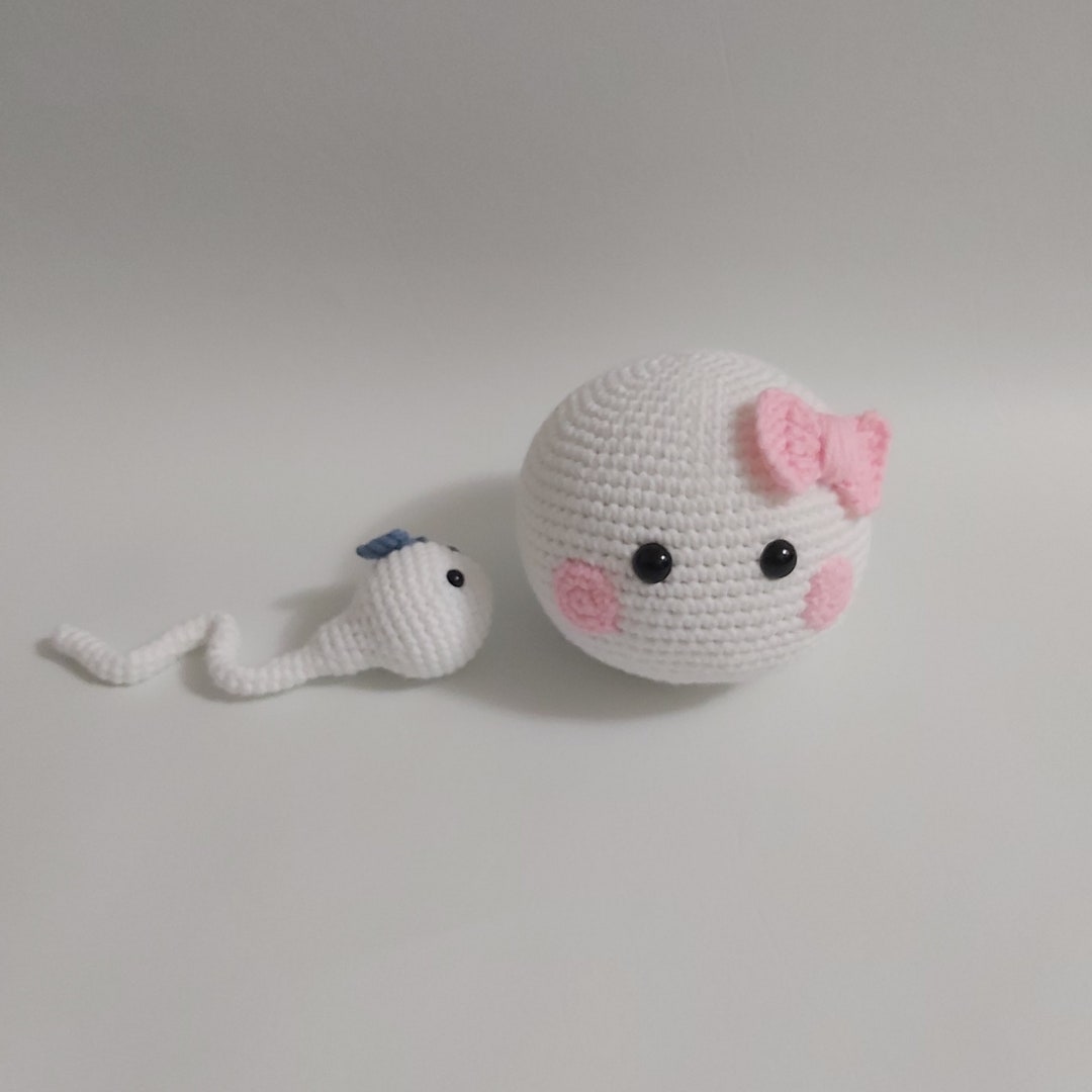 Egg and Sperm Stuffed Toys Novelty Stuffed Crochet Toy Funny Adult ...