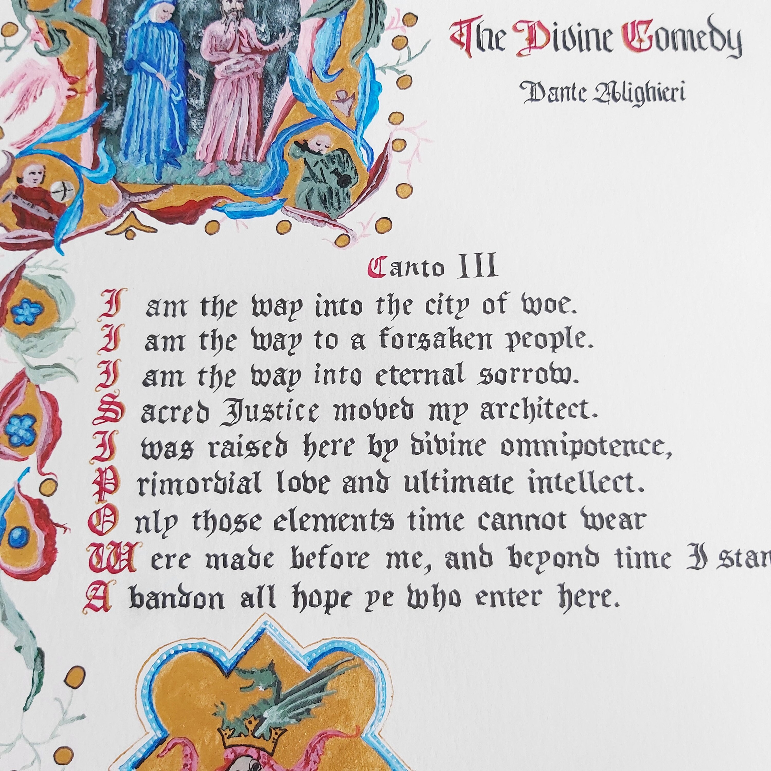 Medieval Dante Painted Poster the Divine Comedy Painting | Etsy