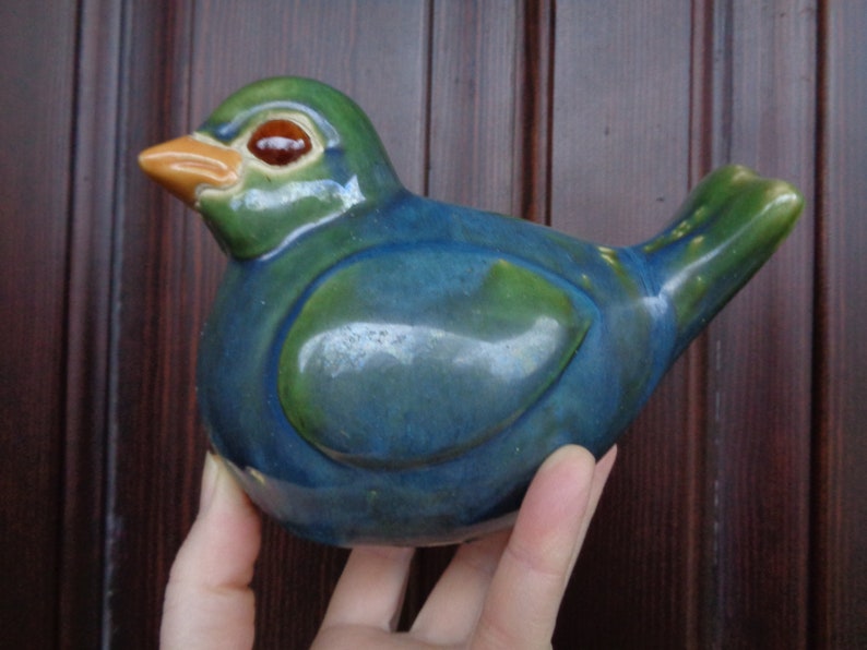 L6/ 16cm Blue Ceramic Bird Figurine - Etsy