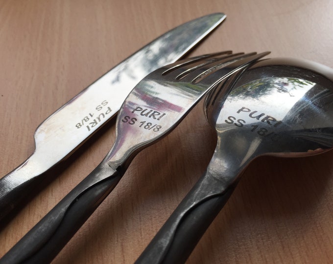 PURI SS 18/8 Flatware - Fork, Knife and Spoon, Stainless Steel 18/8 ...