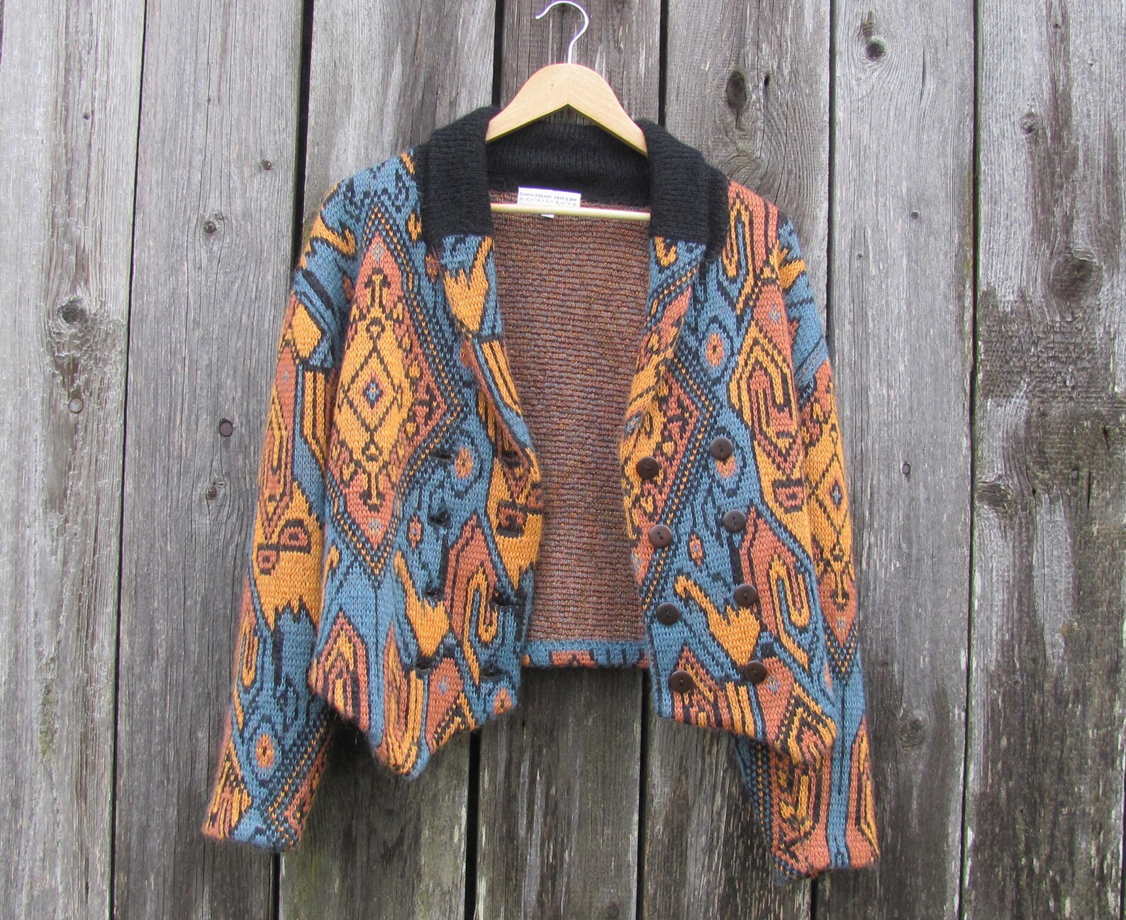 80s Vintage Knit Jacket Mohair & Acrylic Cropped Jacket Teal - Etsy