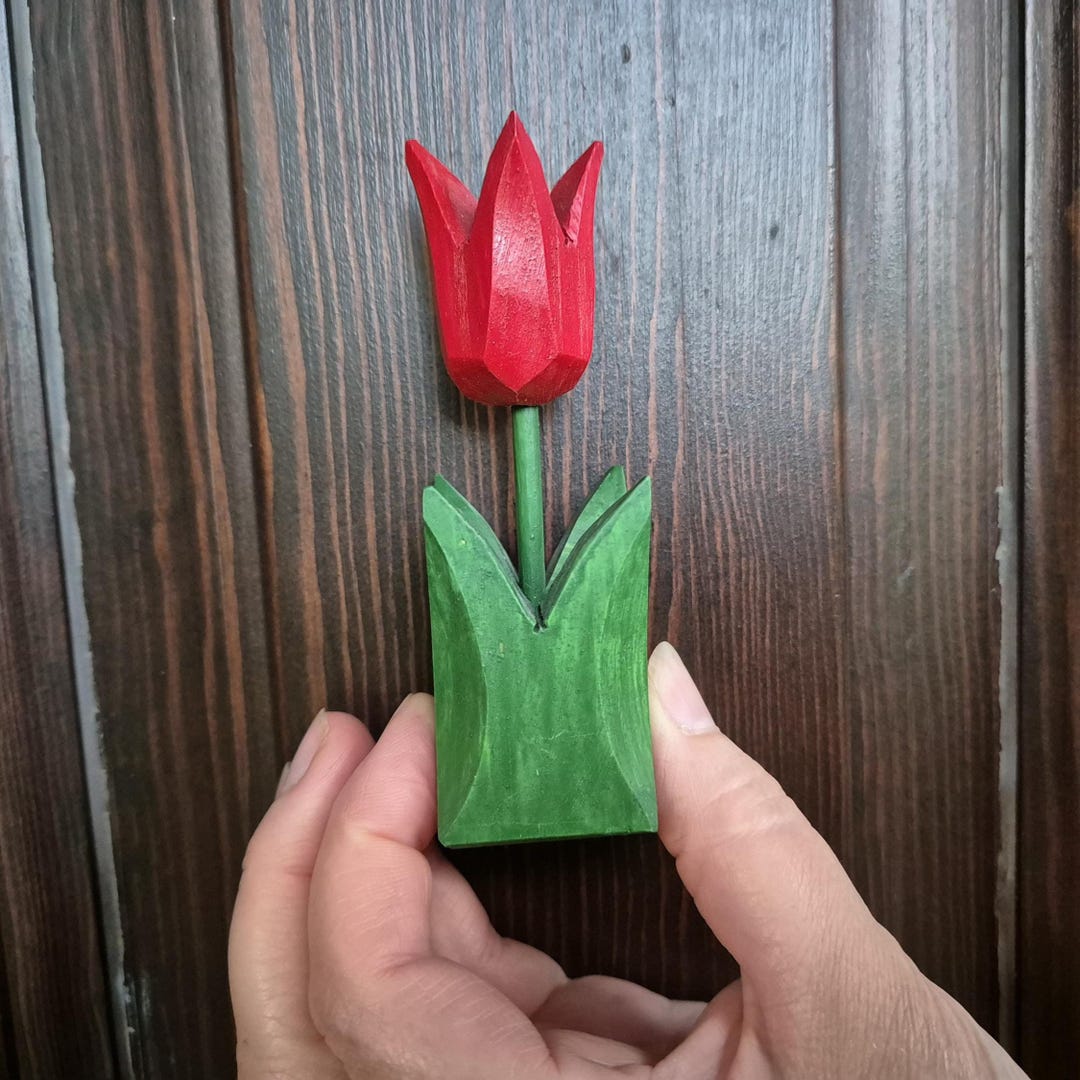 Swedish Vintage Handmade Small Wooden Tulip H4"/ 10cm - Etsy