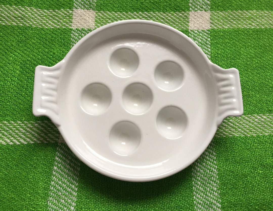 Vintage Cast Iron Escargot Pan. White Enamel Metal Snail Plate - Etsy