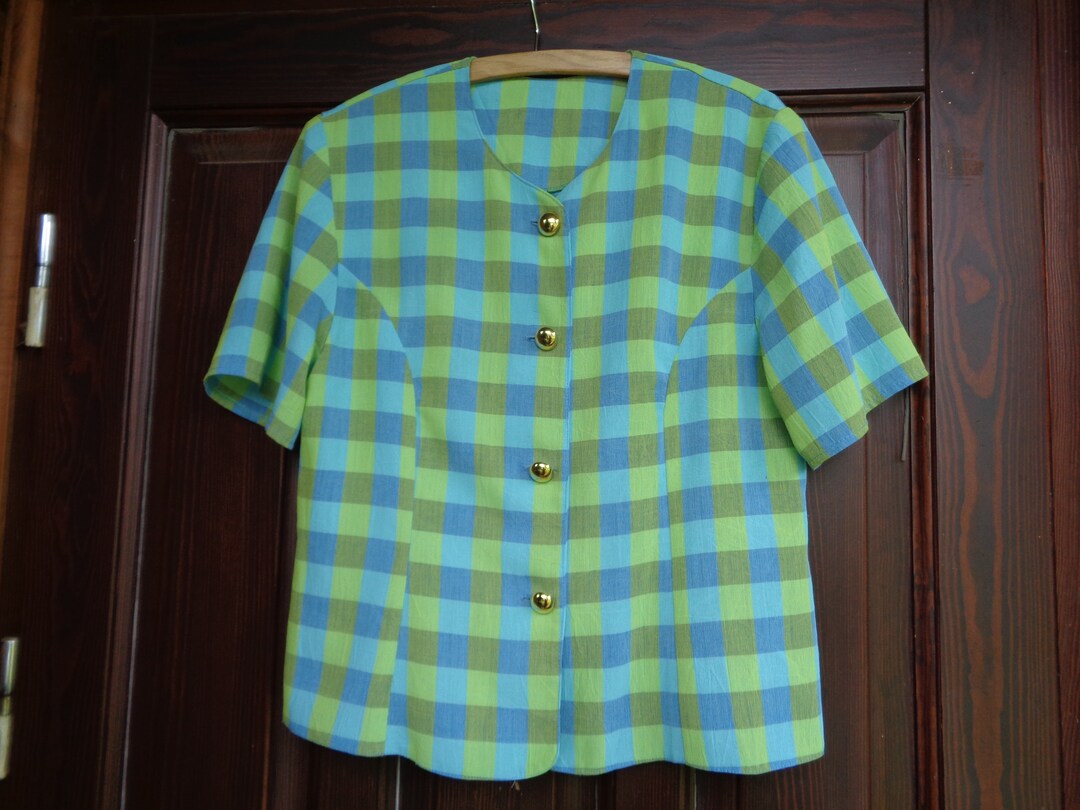Blusa vintage de manga corta hecha a mano de los años 90 talla M / Eur ...