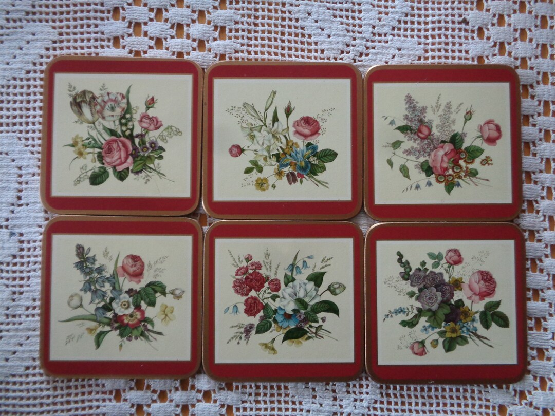 Set of 6 Traditional Coasters by PIMPERNEL Made in England Size 4 ...
