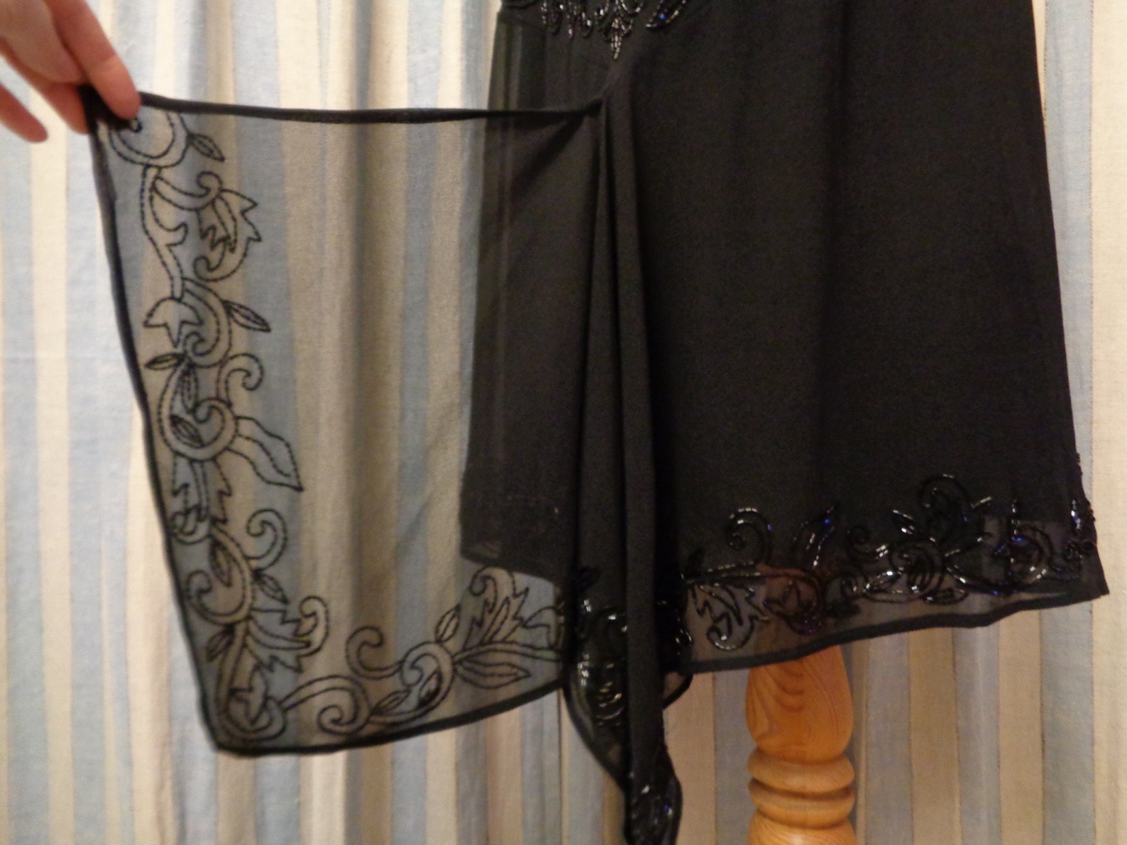 Black Beaded Dress JMD Vintage Evening Dress Size M/L - Etsy