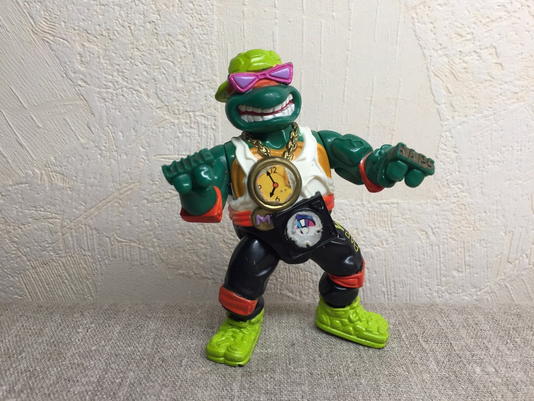 1991 Vintage Mirage Studios Playmates Toy Rappin' Mike H~4"/ 11cm ...