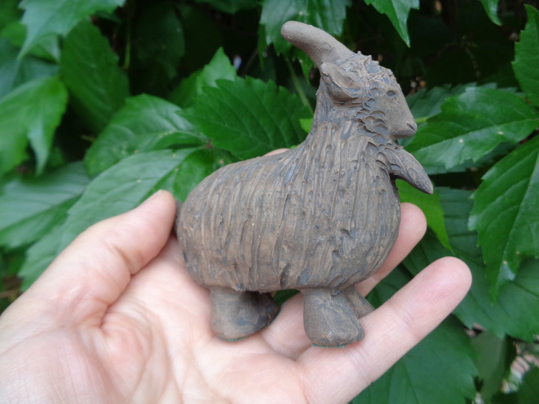 Vintage Signed Studio Pottery Billy Goat Figurine, Ceramic Art 9cm ...