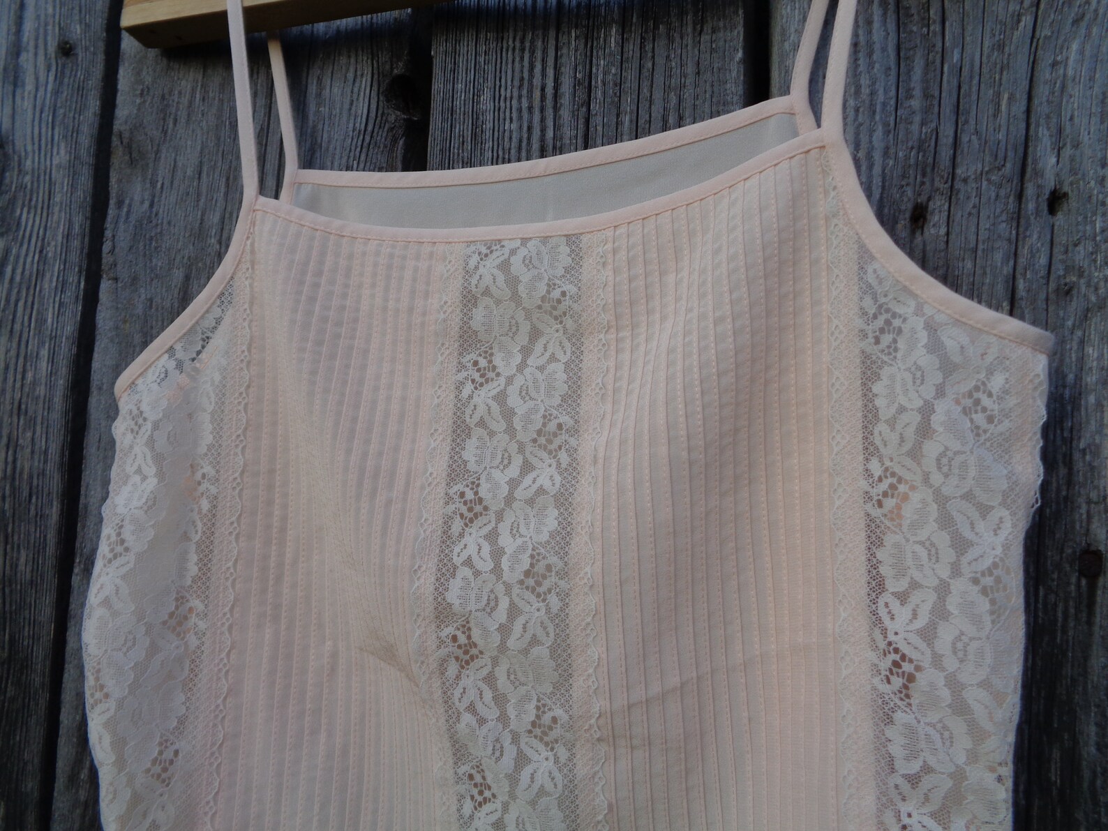 St Michael Vintage Strap Top Made in UK; Pale Peach Spaghetti Strap Top ...