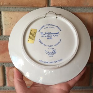 W. German Vintage GOEBEL M.J. Hummel 6th Annual Wall Plate 1976, Hand ...