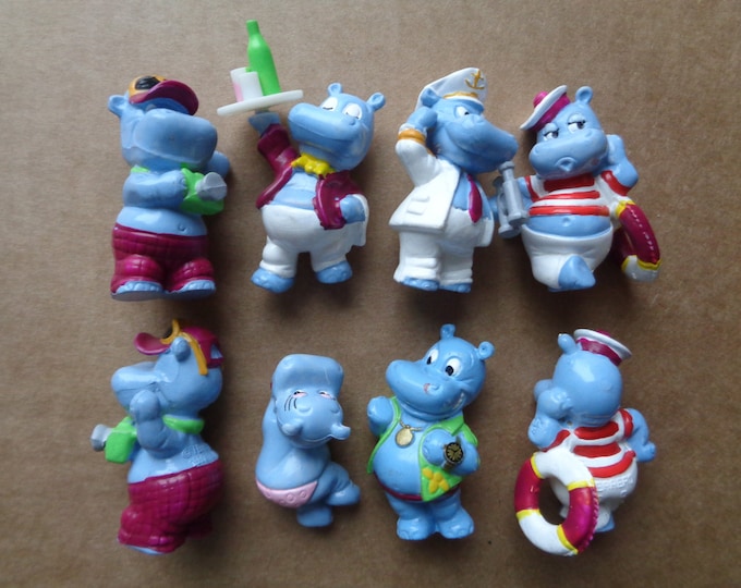 Set of 8 Vintage Toys, Early 90s Ferrero Kinder Surprise Egg Hippos H1.5 Collectible Toy - Etsy