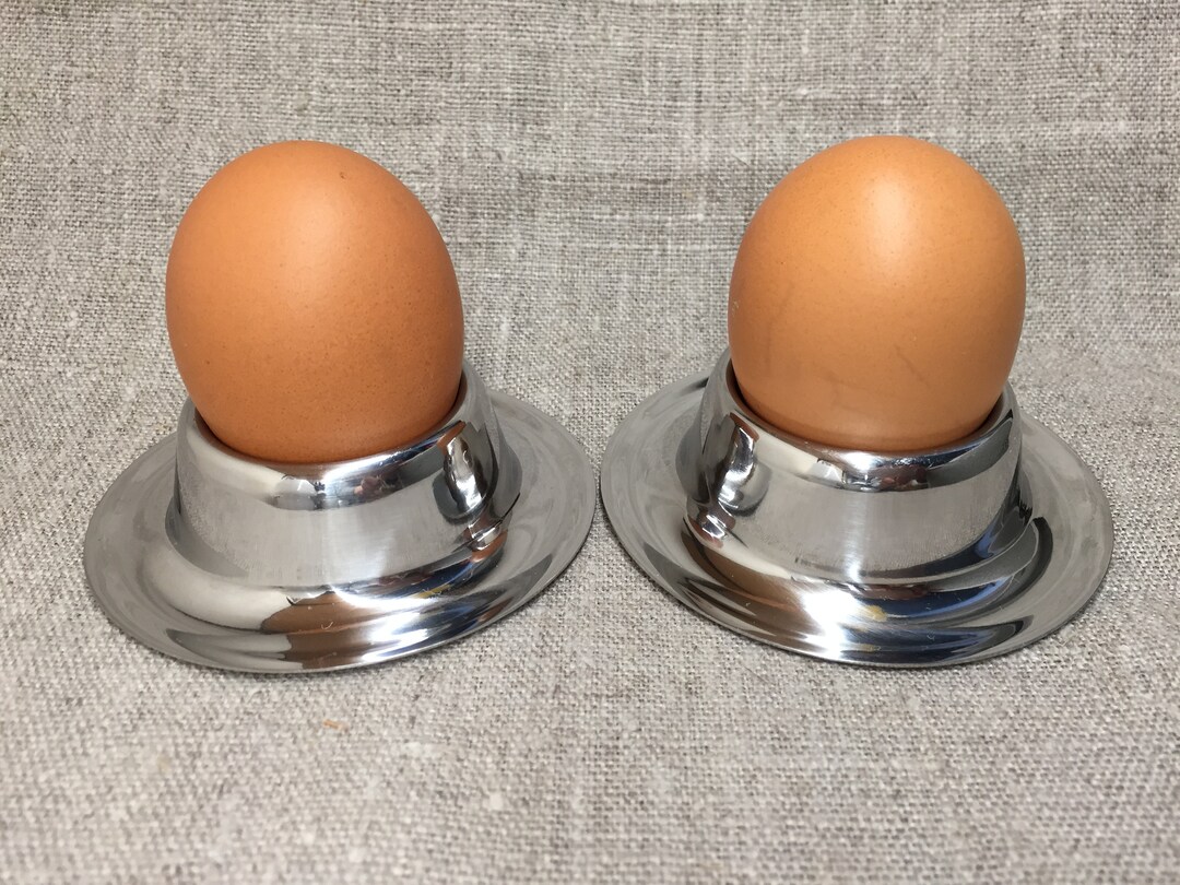 Set of 6 Stainless Steel Egg Cups, Stackable Metal Egg Bowls - Etsy