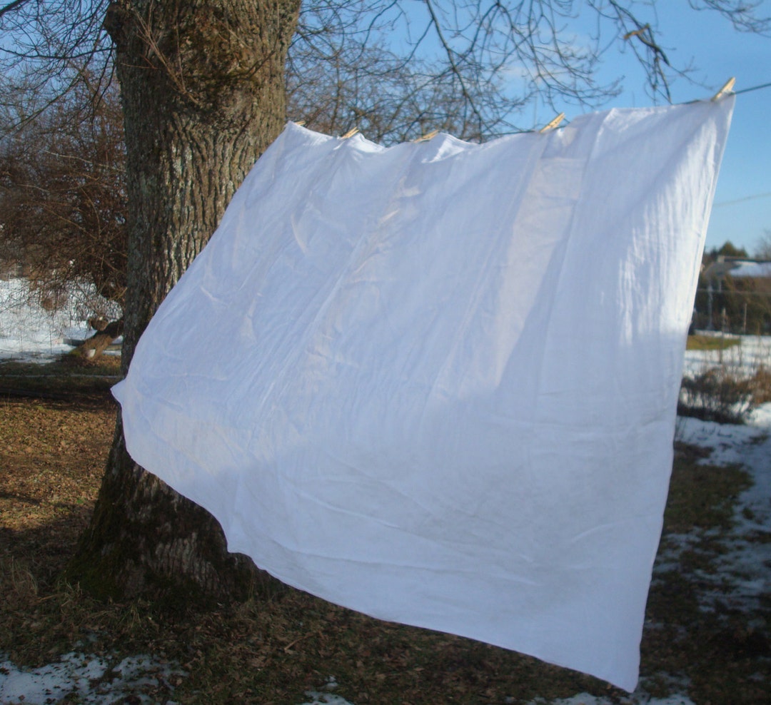 Unused Vintage White Linen Tablecloth 51"x 70" Classic Dining Table ...