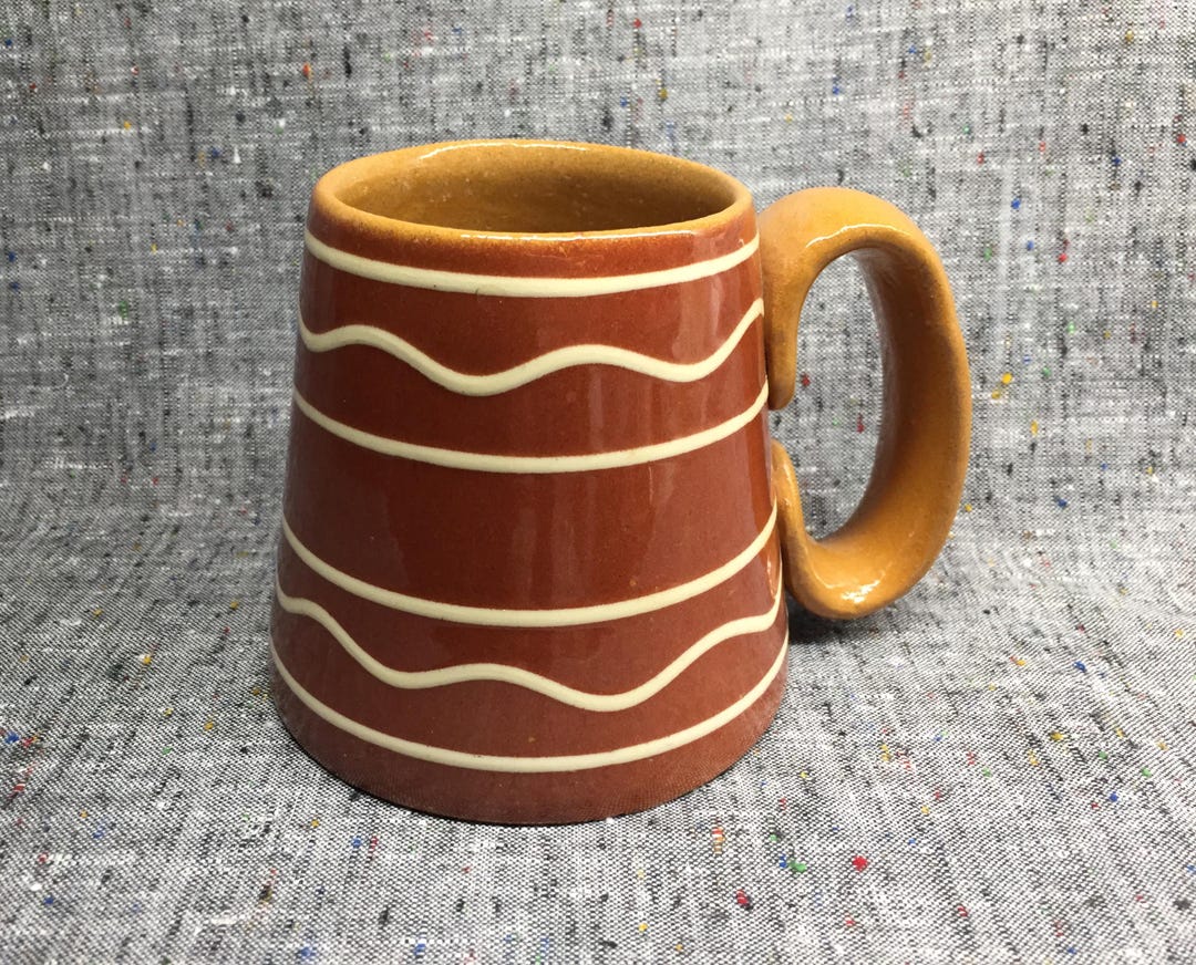 Vintage Ceramic Tapered Mug, Nut Brown Beer Mug; Antique Cup or Rustic ...