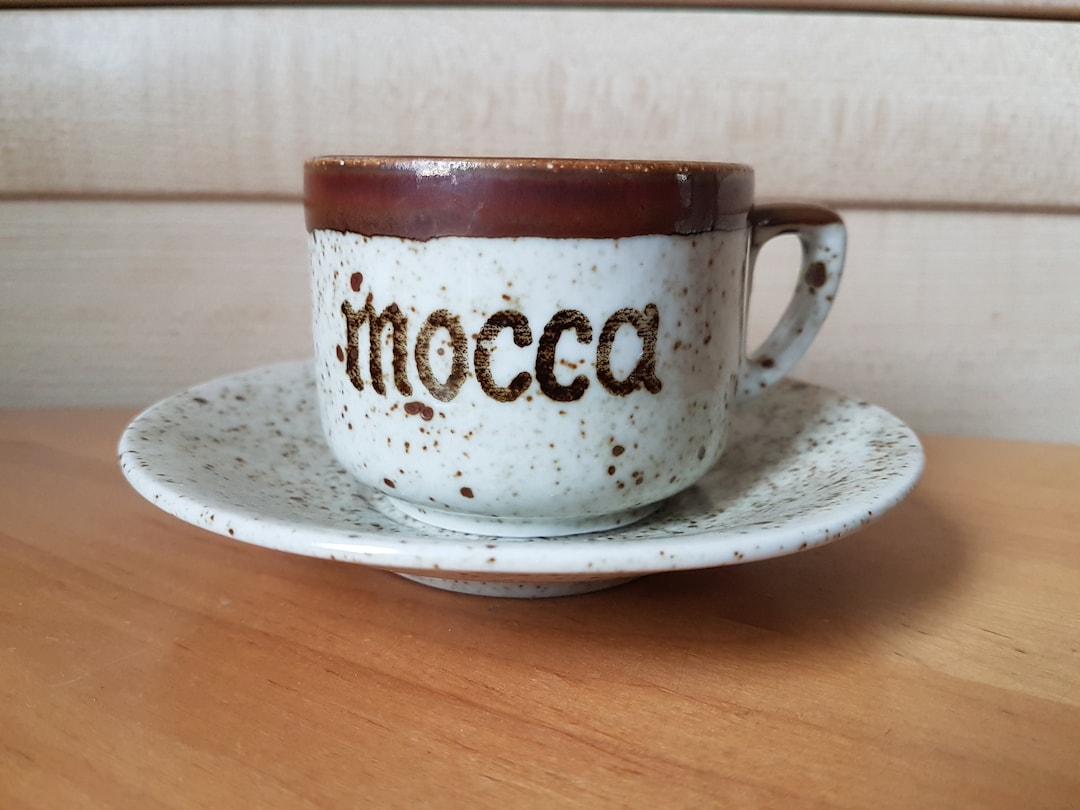 Vintage Ceramic Mocca Cup With Saucer - Etsy