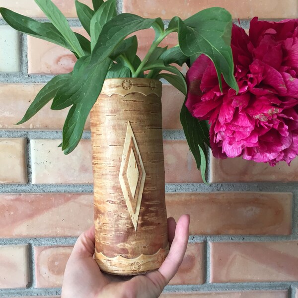 Birch Bark Vase - Etsy