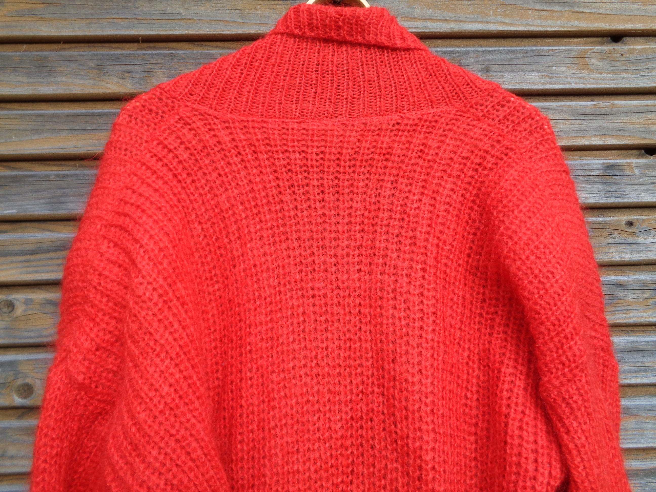 Vintage Knitwear Made in UK Red Cardigan Size L XXL | Etsy