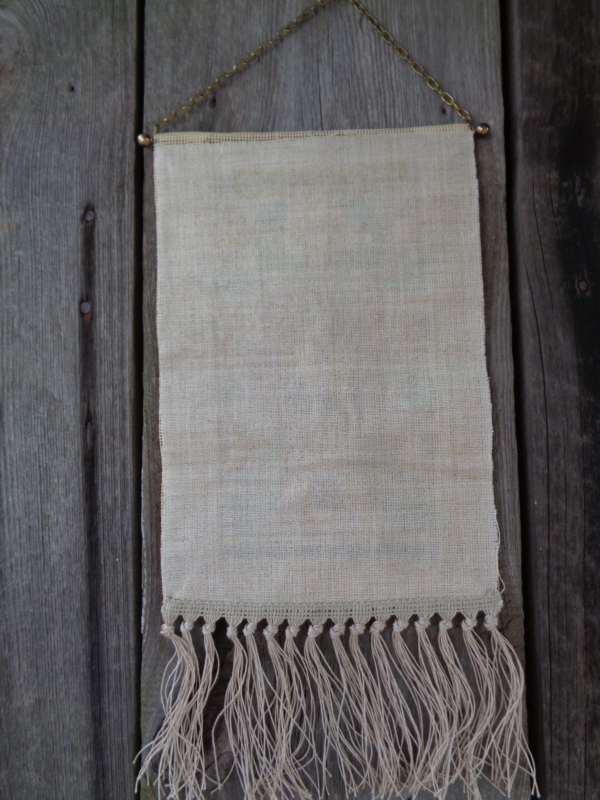 Swedish Vintage Fiber Art; Earth Color Embroidered Tapestry With Hanger ...