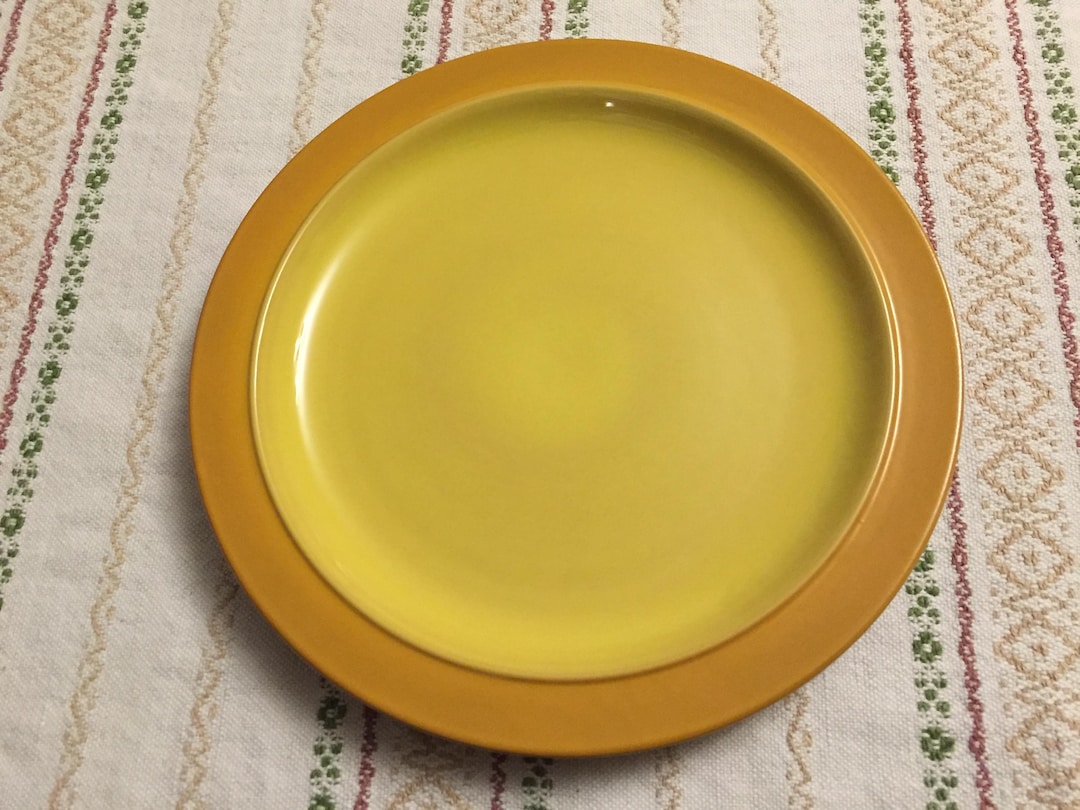 Danish Vintage KNABSTRUP Yellow Dinner Plate 10"/ 25cm Large Ceramic ...