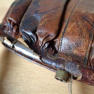 Antique Leather Purse, Small Evening Purse With Mirror Inside - Etsy