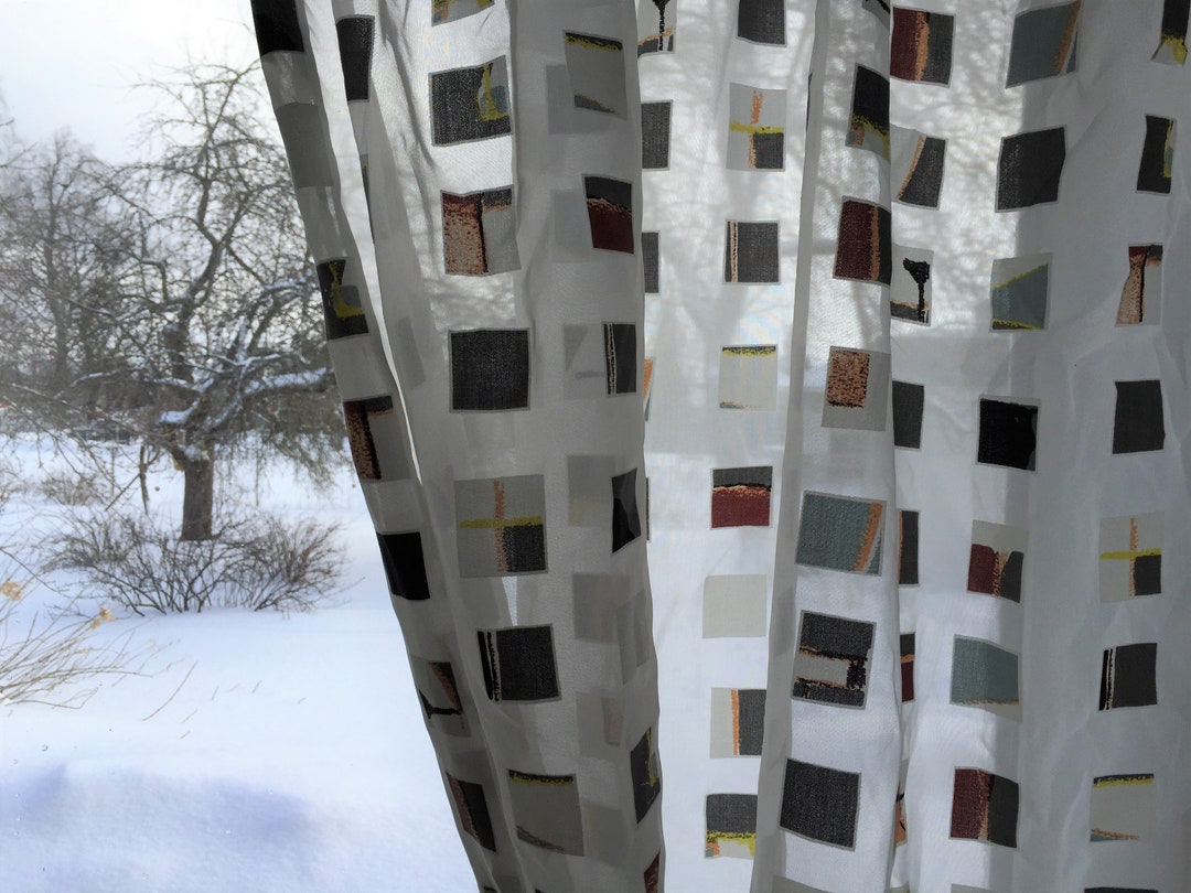 See Through Curtain Panel Size W51" X H54" - Etsy