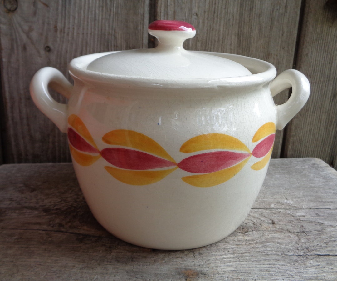 Swedish Vintage Pot Upsala Ekeby GEFLE FLAMMA Antique Pot With Lid H5 ...