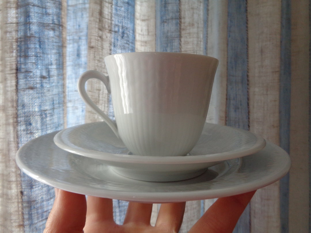 Rörstrand Swedish Grace Pattern 3 Piece Set - Cake Plate, Coffee Cup ...