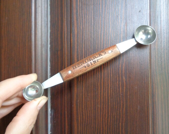 Vintage Barware Hendrick's Gin Double-ended Serving Spoon With Teak ...