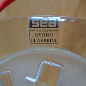 Swedish Vintage SEA NYBRO Glasbruk Decor Wall Hanging; 6"/ 15cm Round ...