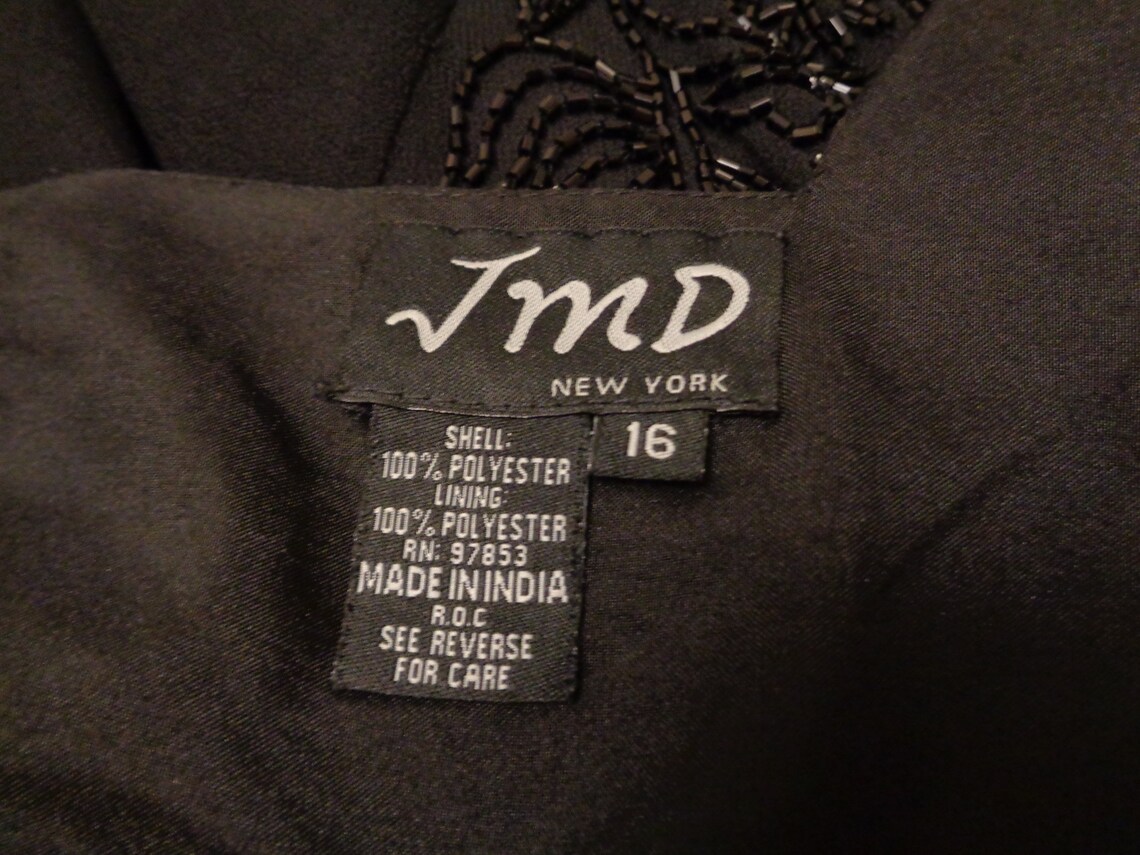 Black Beaded Dress JMD Vintage Evening Dress Size M/L - Etsy