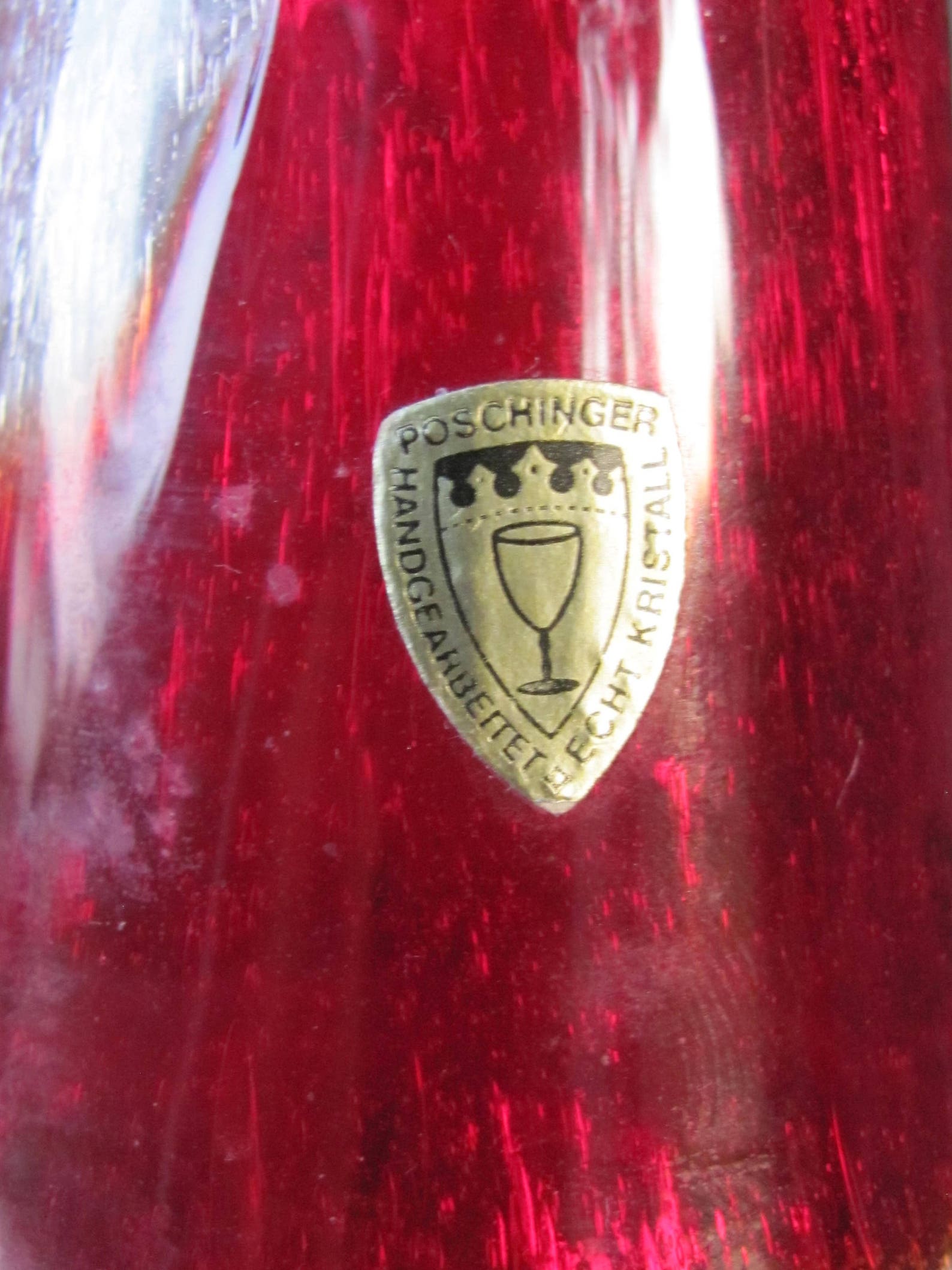 Mid Century German Vintage Glass Vase Poschinger - Etsy