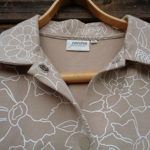 FINNWEAR Vintage Jacket Size XL; Beige Cotton Jersey Jacket With White ...